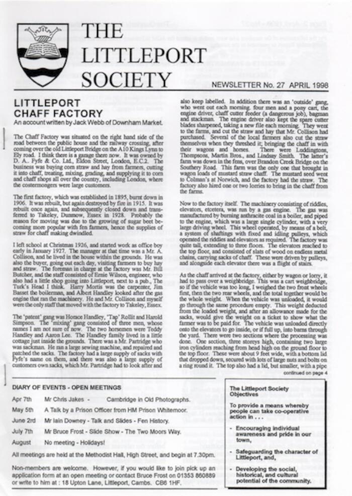Littleport Society CollectiveAccess : Magazine : The Littleport Society ...